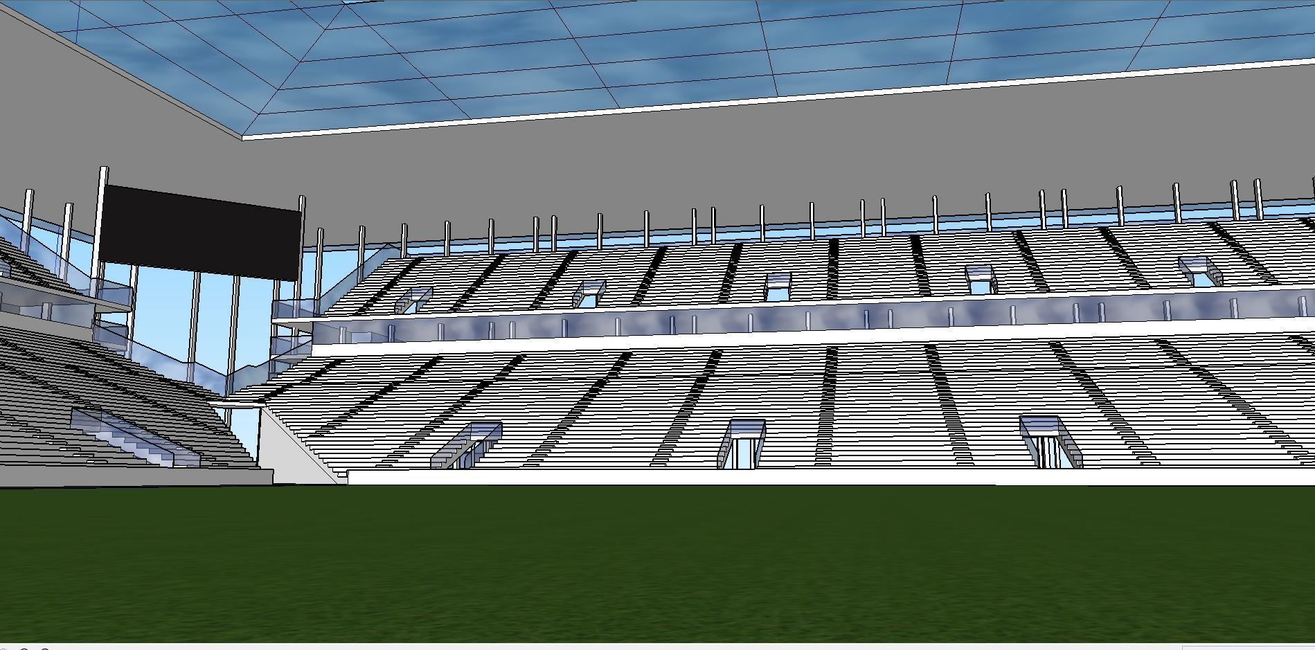 Stadion building in middle of field 3D model | CGTrader