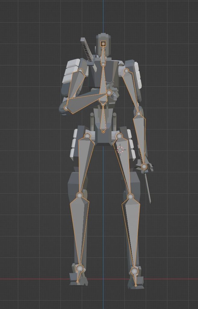 low-poly rigged ninja cyberpunk robot free VR / AR / low-poly 3D model ...