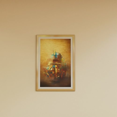 3D model Framed Artwork Abstract Geometric 1 VR / AR / low-poly | CGTrader