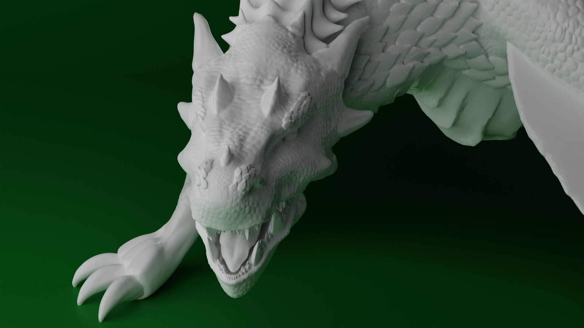 Green Wyvern 3D model 3D printable | CGTrader