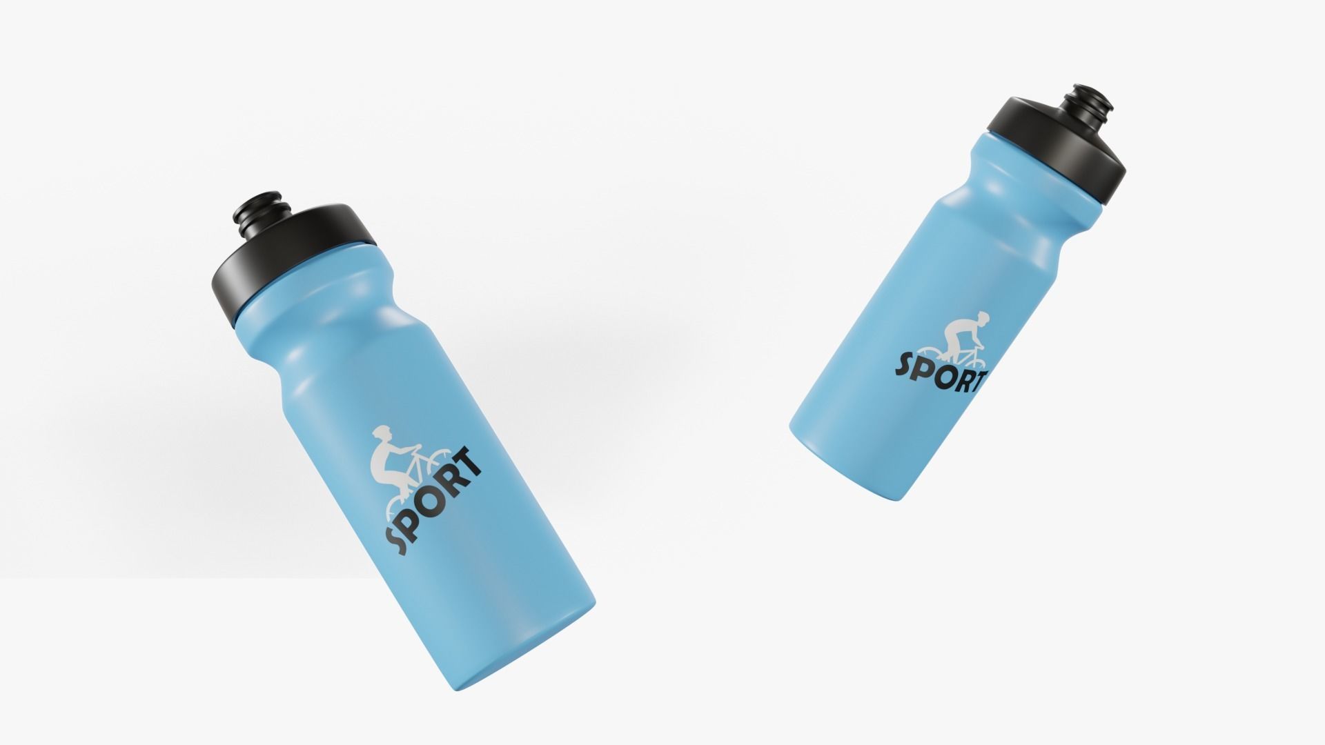 Sports Bottle Blue With Black Cap 3D model | CGTrader
