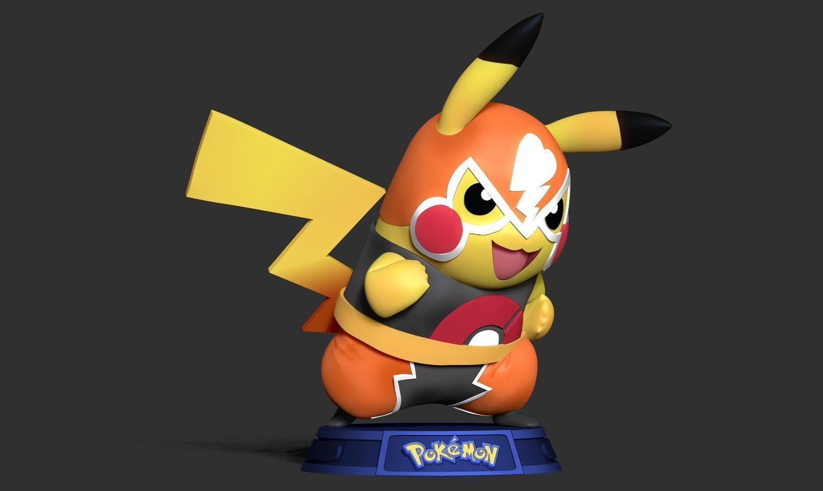 Pikachu Libre 3D model 3D printable | CGTrader