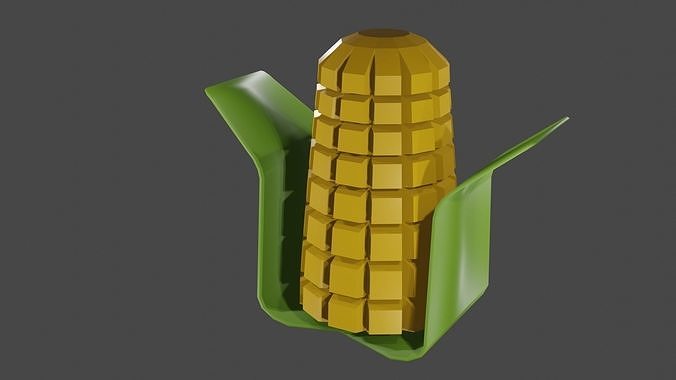 corn low-poly cob free 3D model | CGTrader