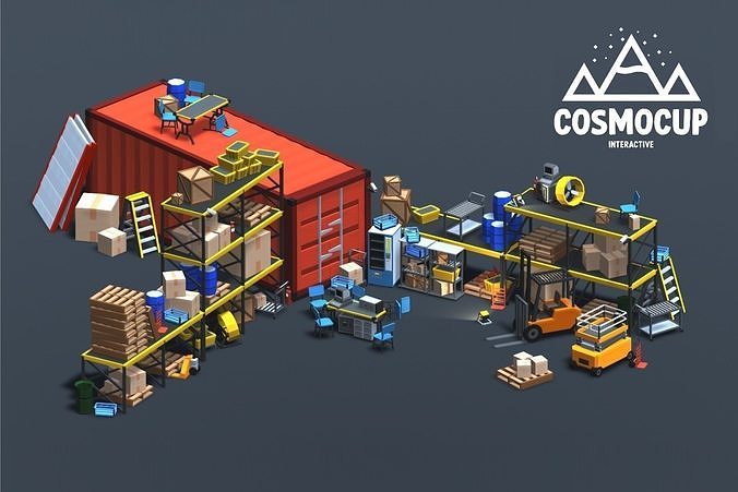 3D model Low-Poly Warehouse Props VR / AR / low-poly | CGTrader