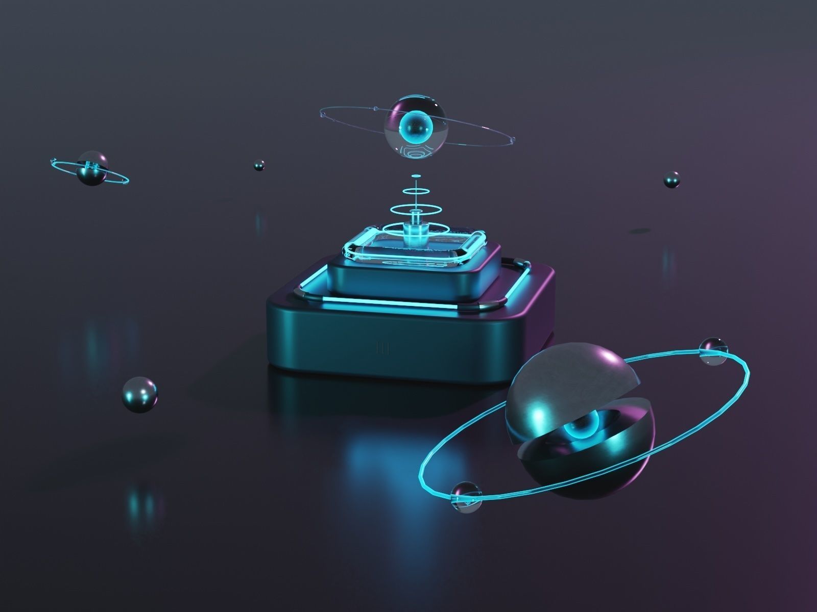 3D model Artificial intelligence UI concept design for Blender model VR ...
