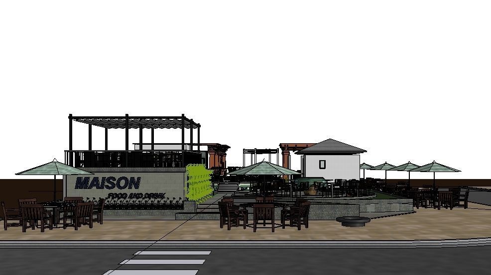Revit Garden coffee with multi spaces 3D model | CGTrader