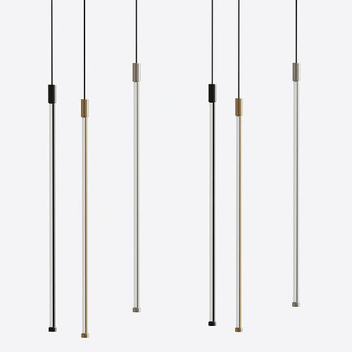 Mini Cylinder Black LED Pendant Light Single Light 3D model | CGTrader