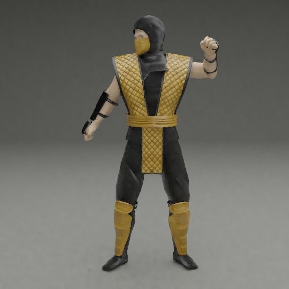Mortal Kombat Scorpion 3D model rigged | CGTrader