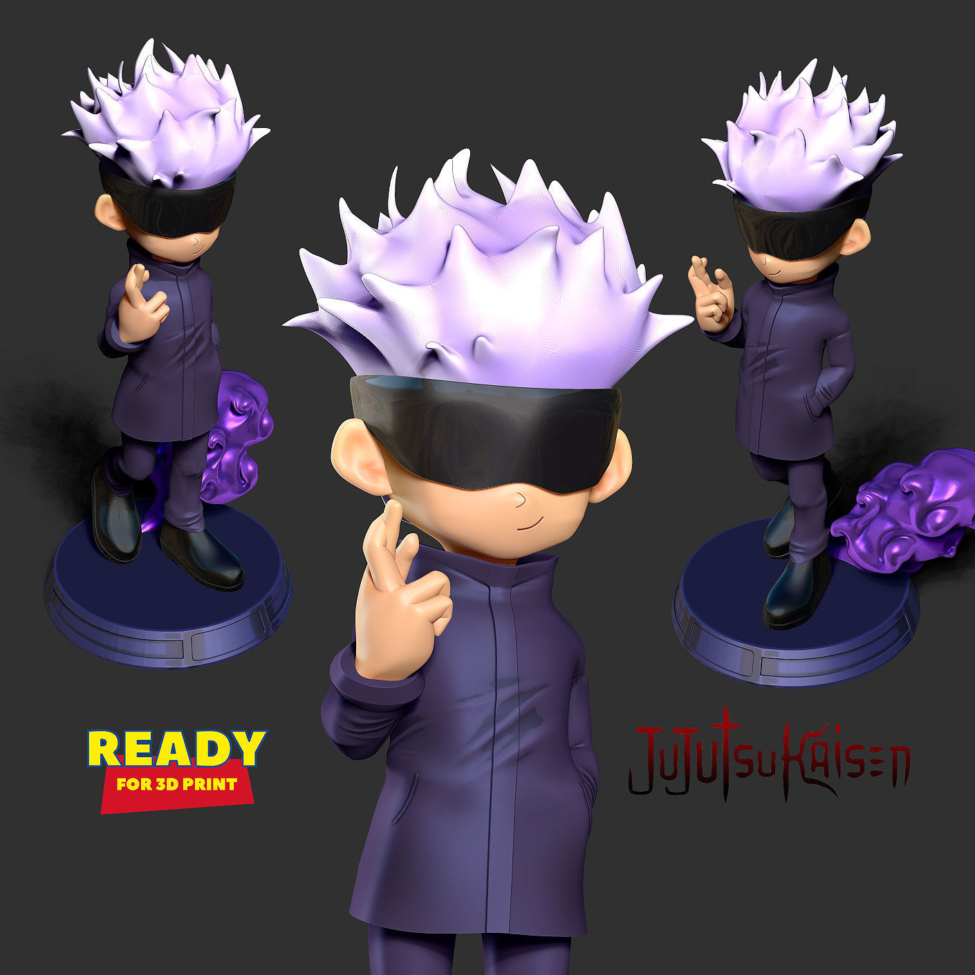 Satoru Gojo chibi 3D model 3D printable | CGTrader