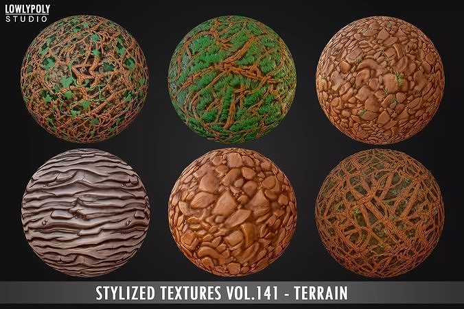 Texture Terrain Vol 141 - Stylized Textures VR / AR / low-poly | CGTrader
