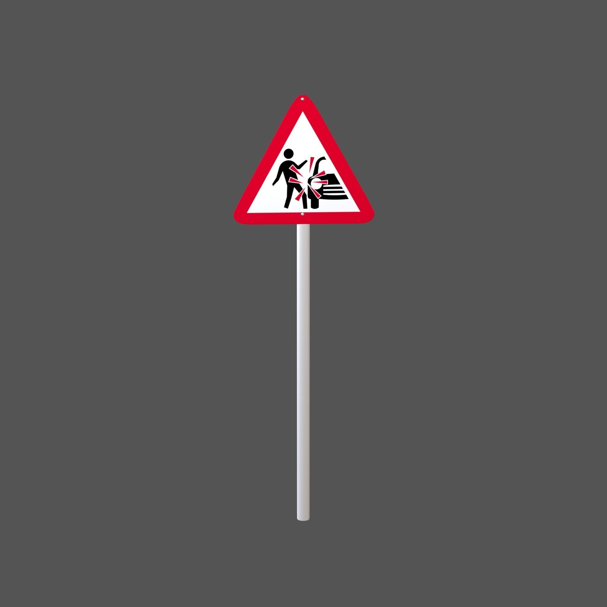 3D model Hong Kong Pedestrian Accident Blackspot Ahead Sign V1 001 VR ...