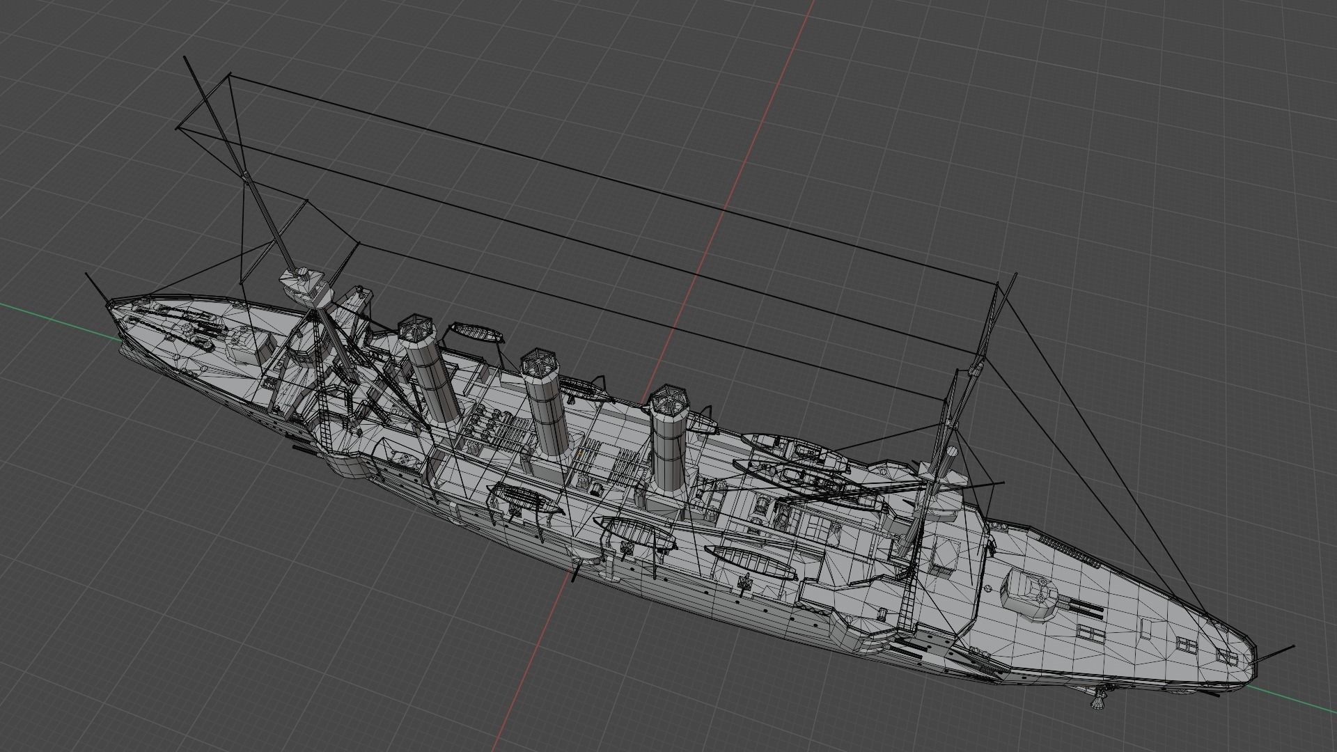3D model HMS Cornwall cruiser VR / AR / low-poly | CGTrader