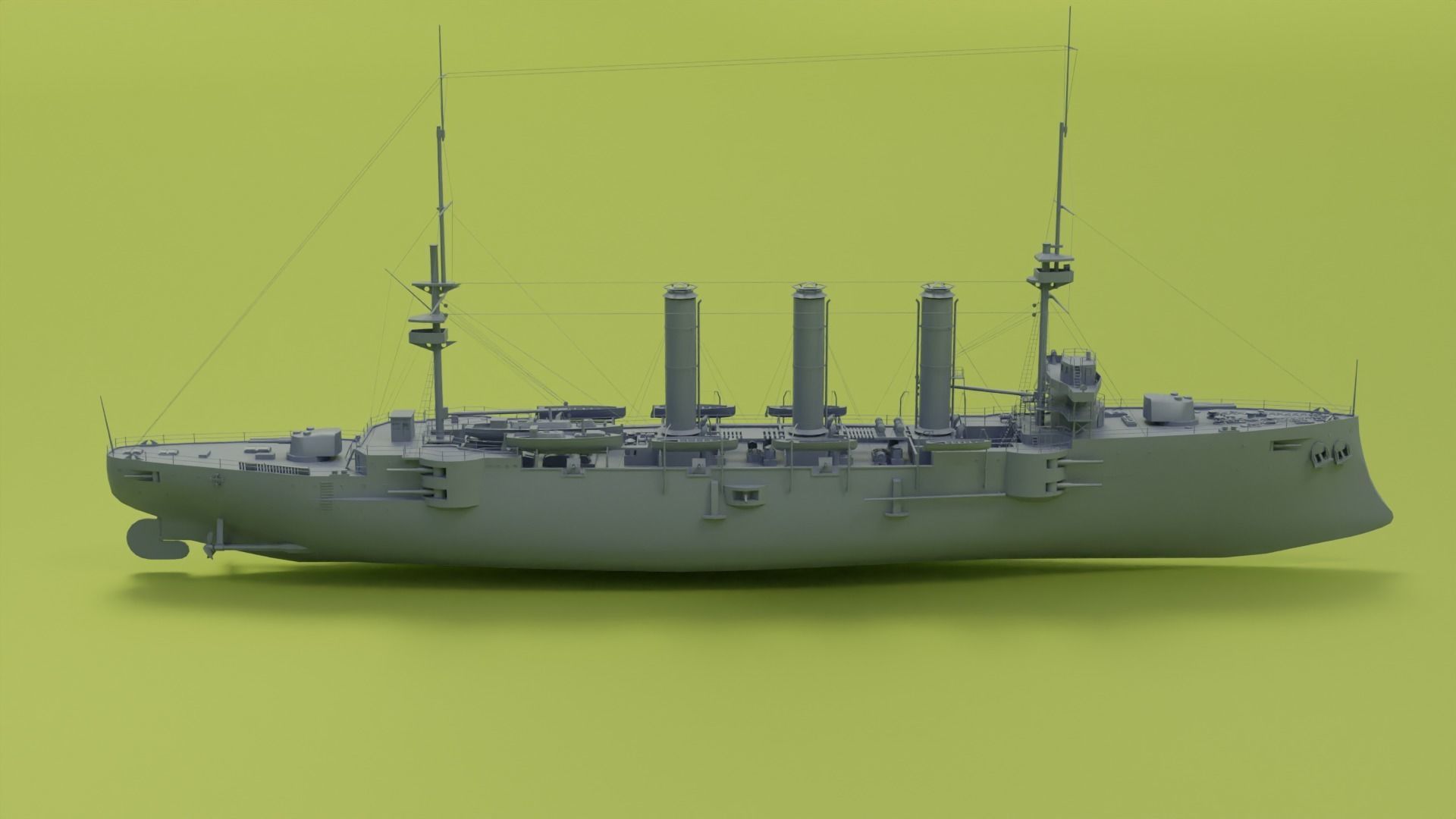 3D model HMS Cornwall cruiser VR / AR / low-poly | CGTrader