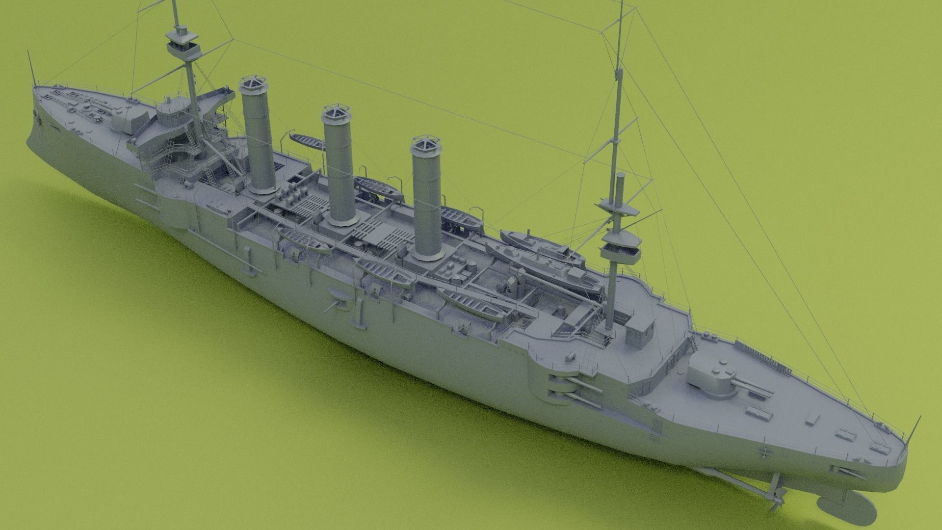 3D model HMS Cornwall cruiser VR / AR / low-poly | CGTrader