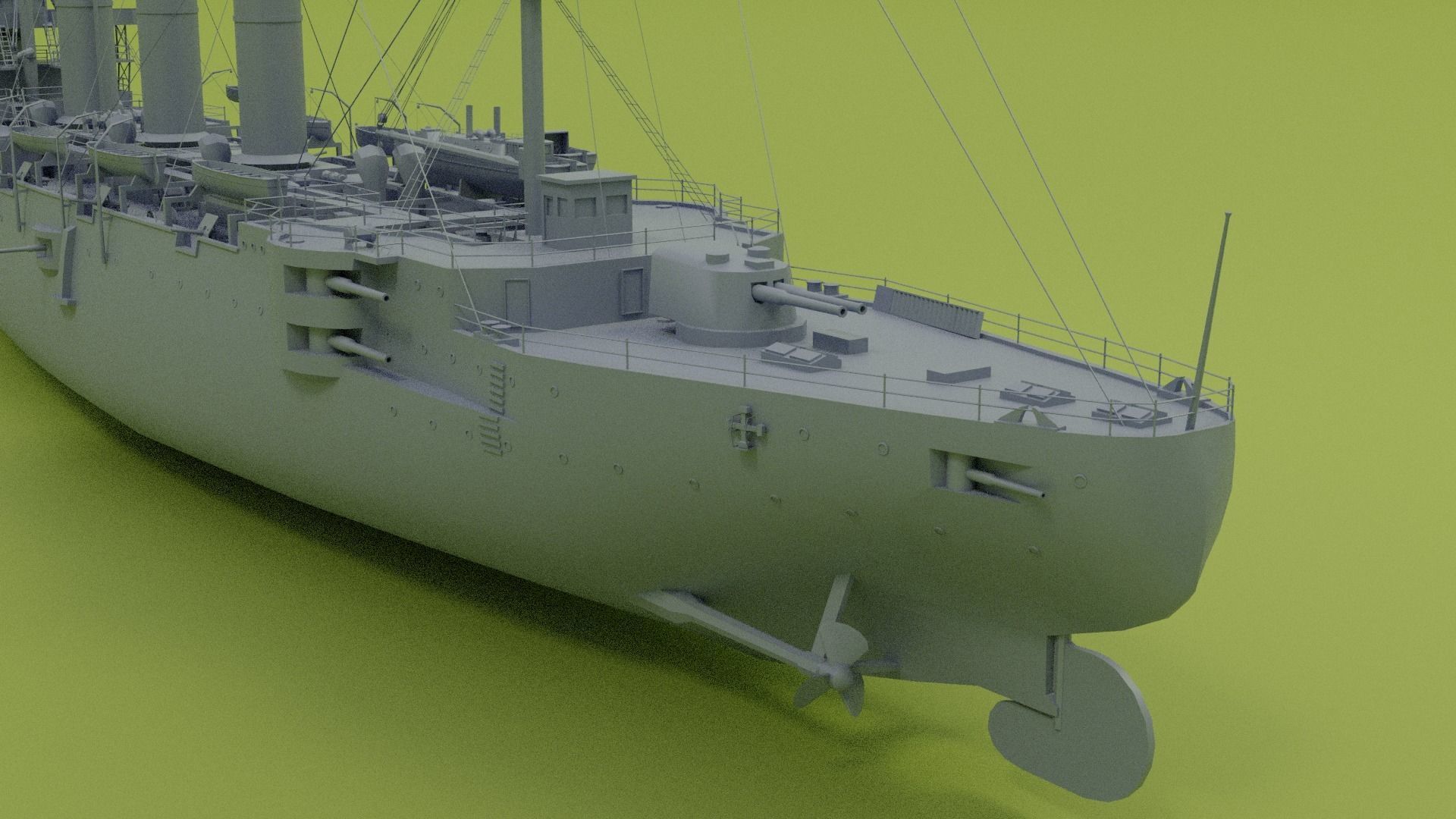 3D model HMS Cornwall cruiser VR / AR / low-poly | CGTrader