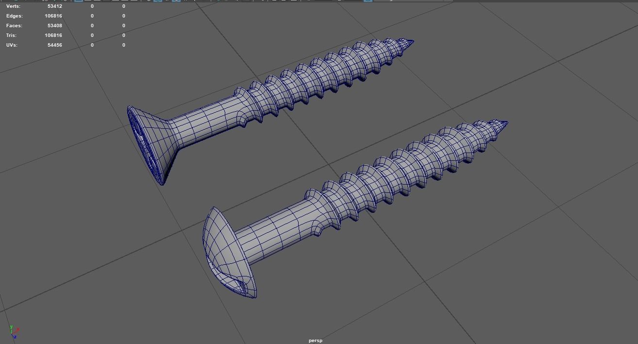 Wood Screws 3D Model 3D model | CGTrader