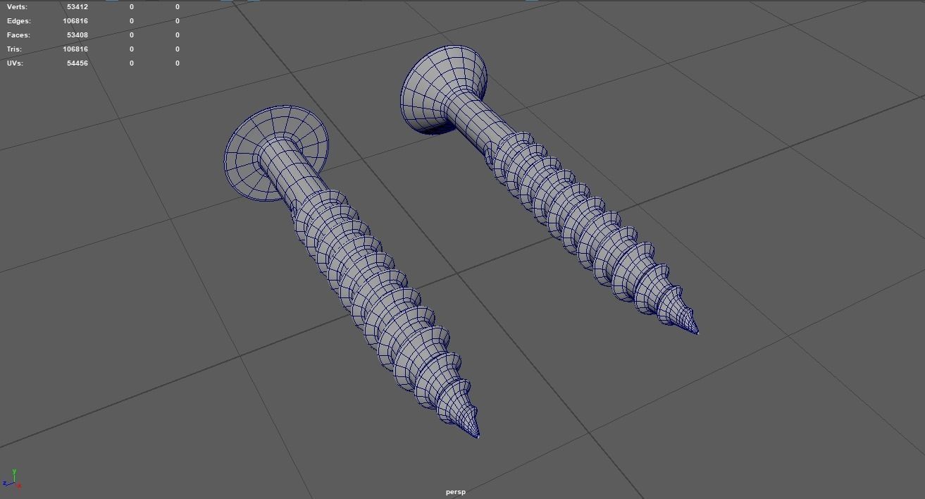 Wood Screws 3D Model 3D model | CGTrader