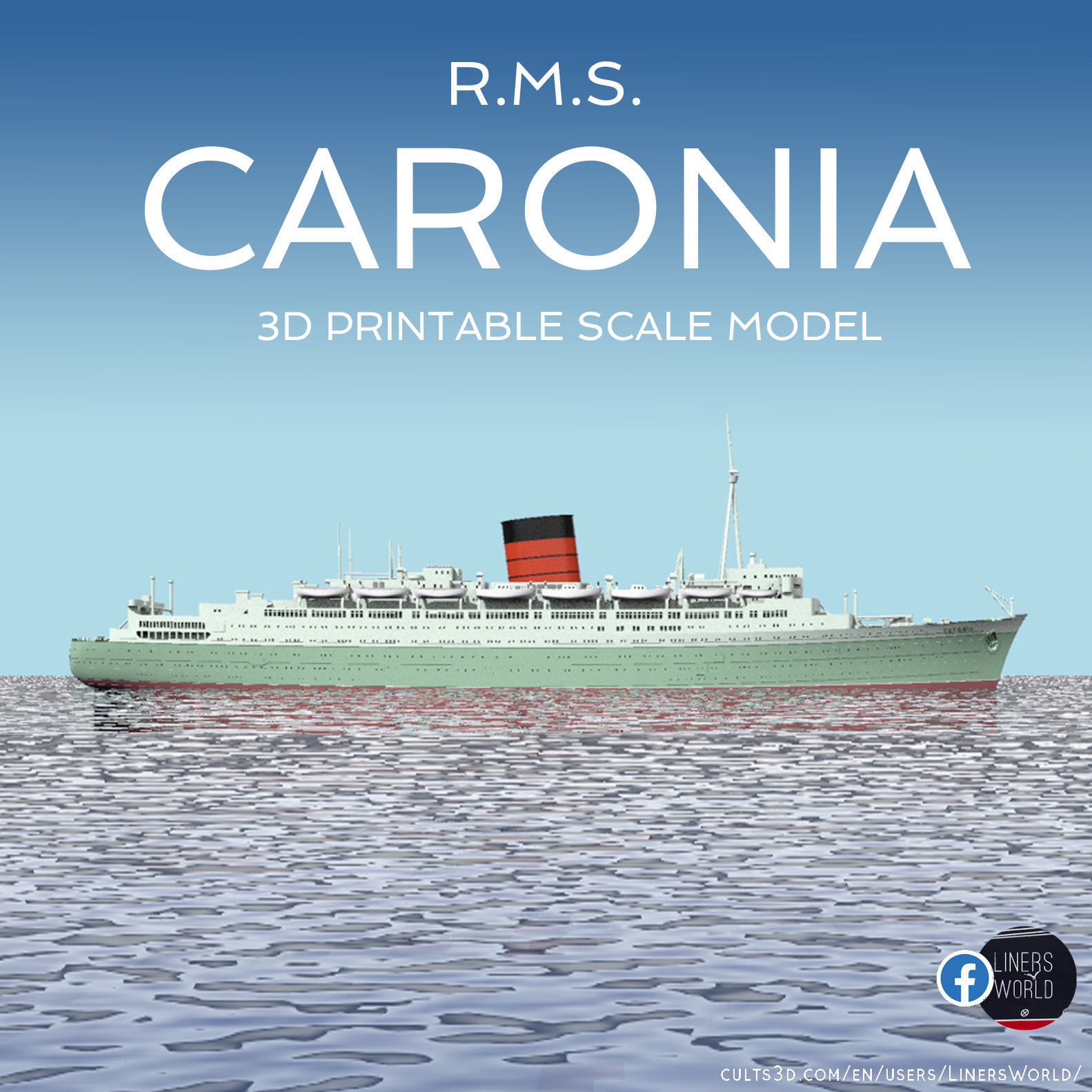 RMS Caronia - Cunards Green Goddess ocean liner and cruise ship 3D ...