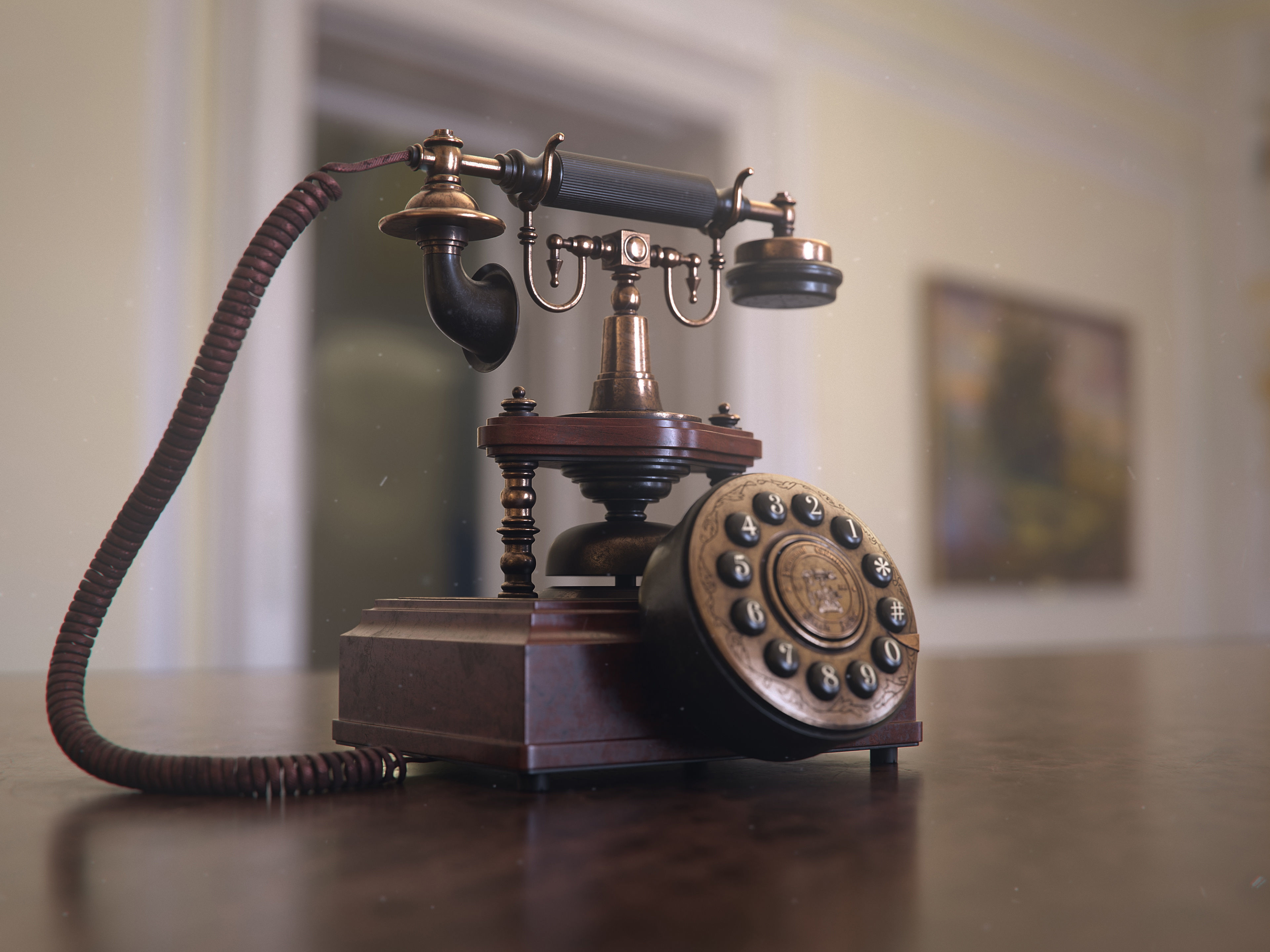 Victorian Phone free 3D model | CGTrader