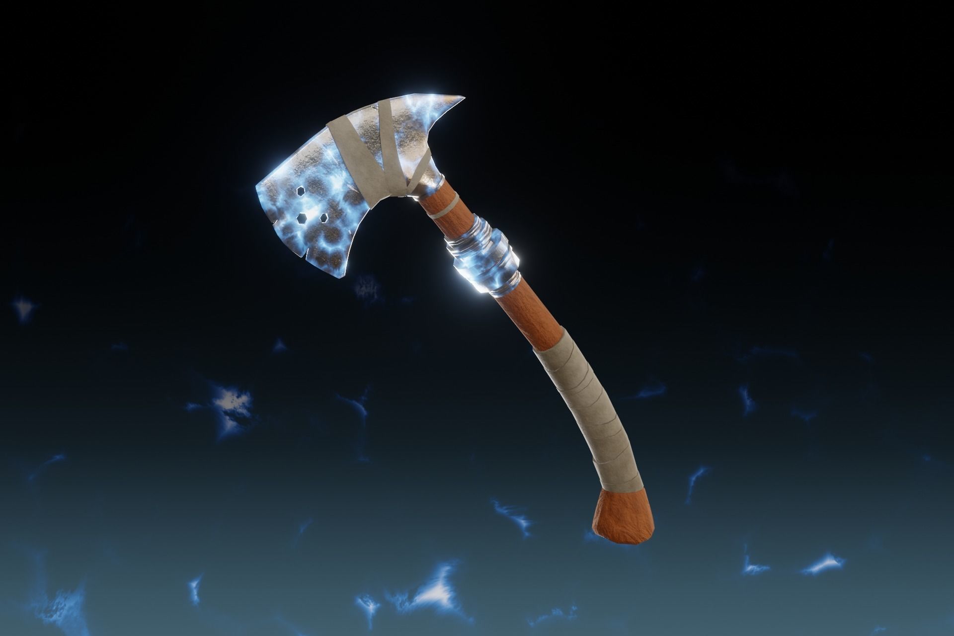 3D model Lightning Axe - Elemental Axe - Model 01 VR / AR / low-poly ...