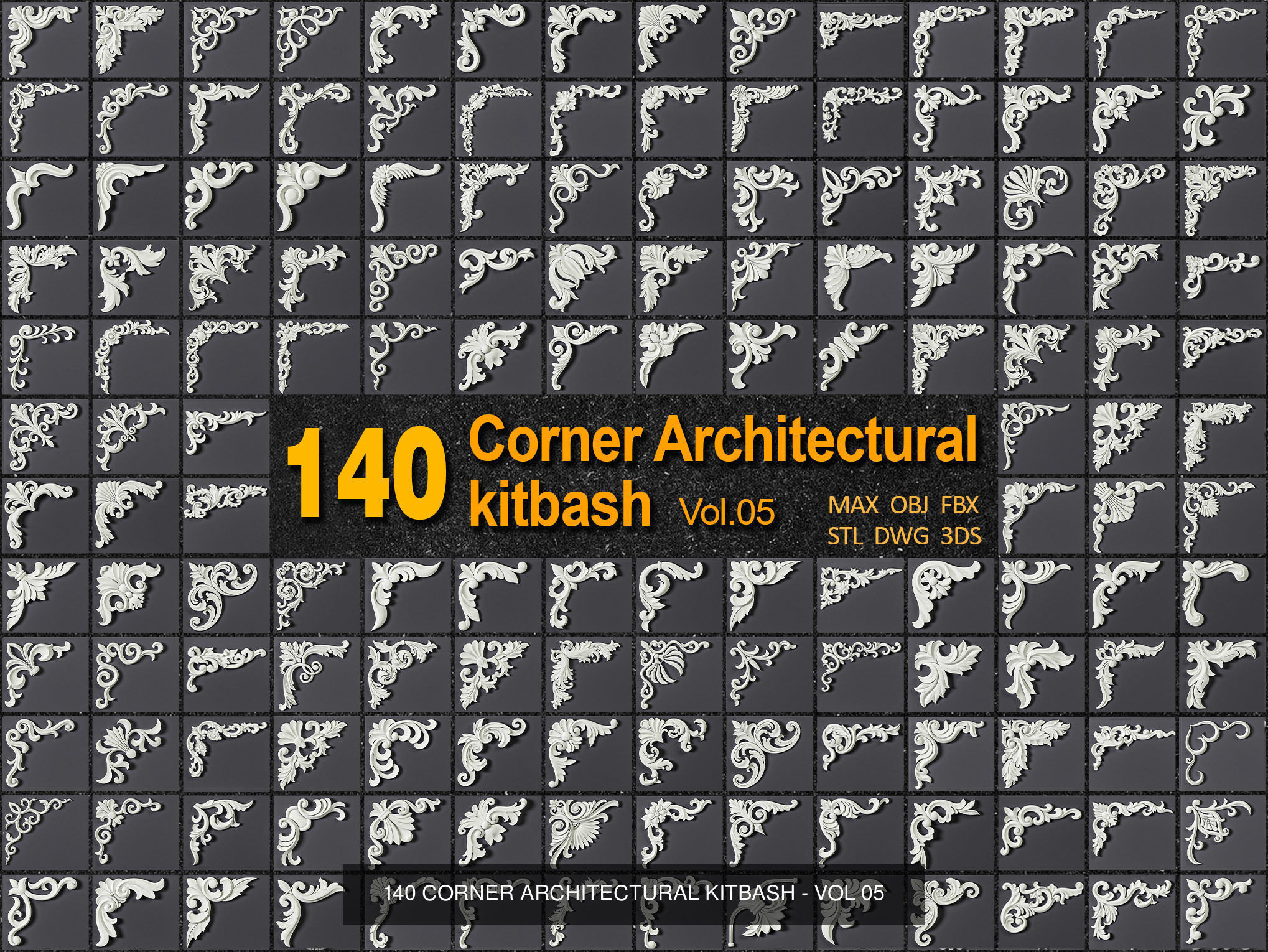 ARCHITECTURAL KITBASH - VOL 01 - 02 - 03 - 04 - 05 3D Model Collection ...