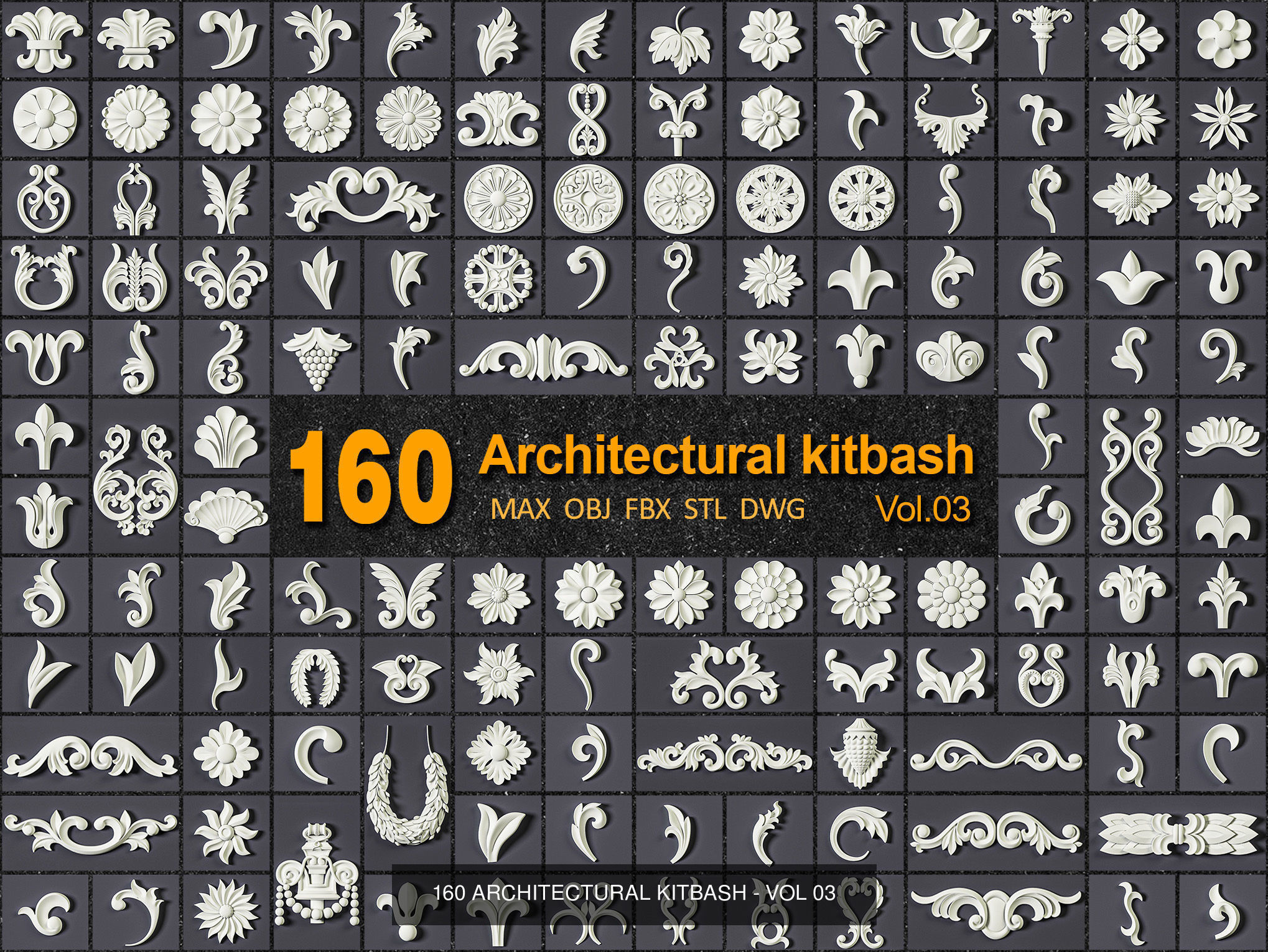 ARCHITECTURAL KITBASH - VOL 01 - 02 - 03 - 04 - 05 3D Model Collection ...