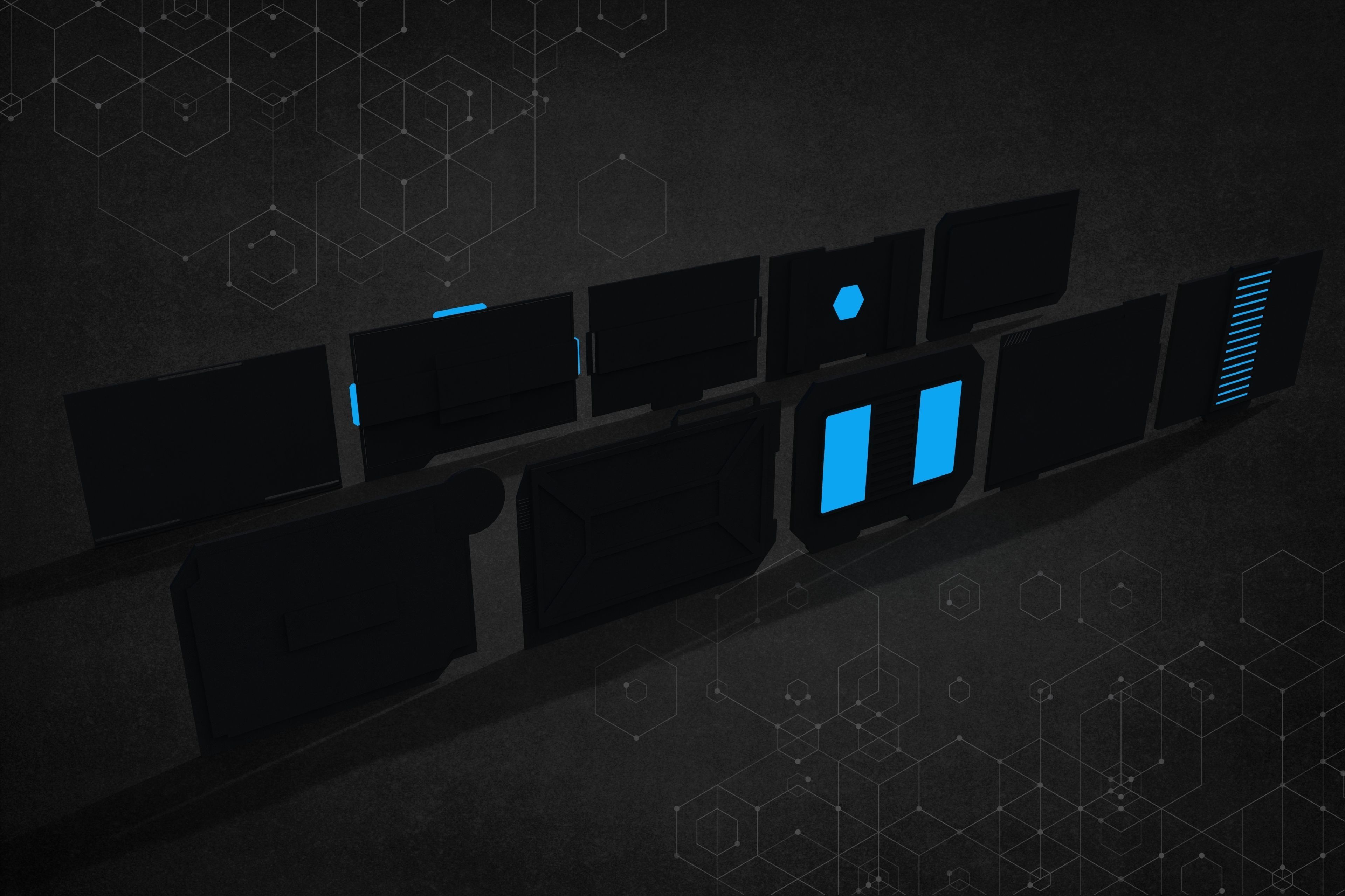 Sci-Fi Monitor Collection 3D model | CGTrader