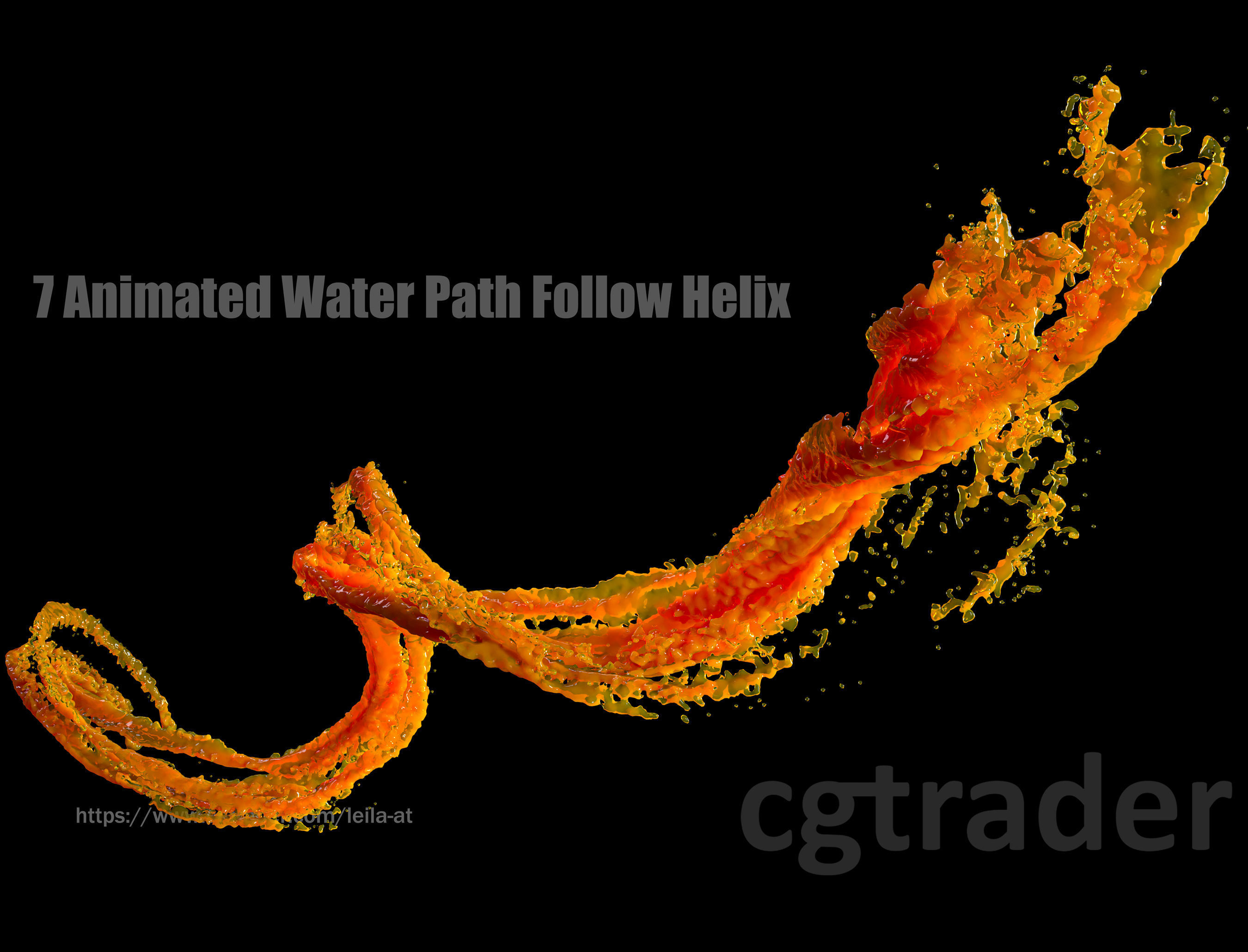 7 Animated Water Path Follow Helix - NO PLUGINs 3D model animated ...