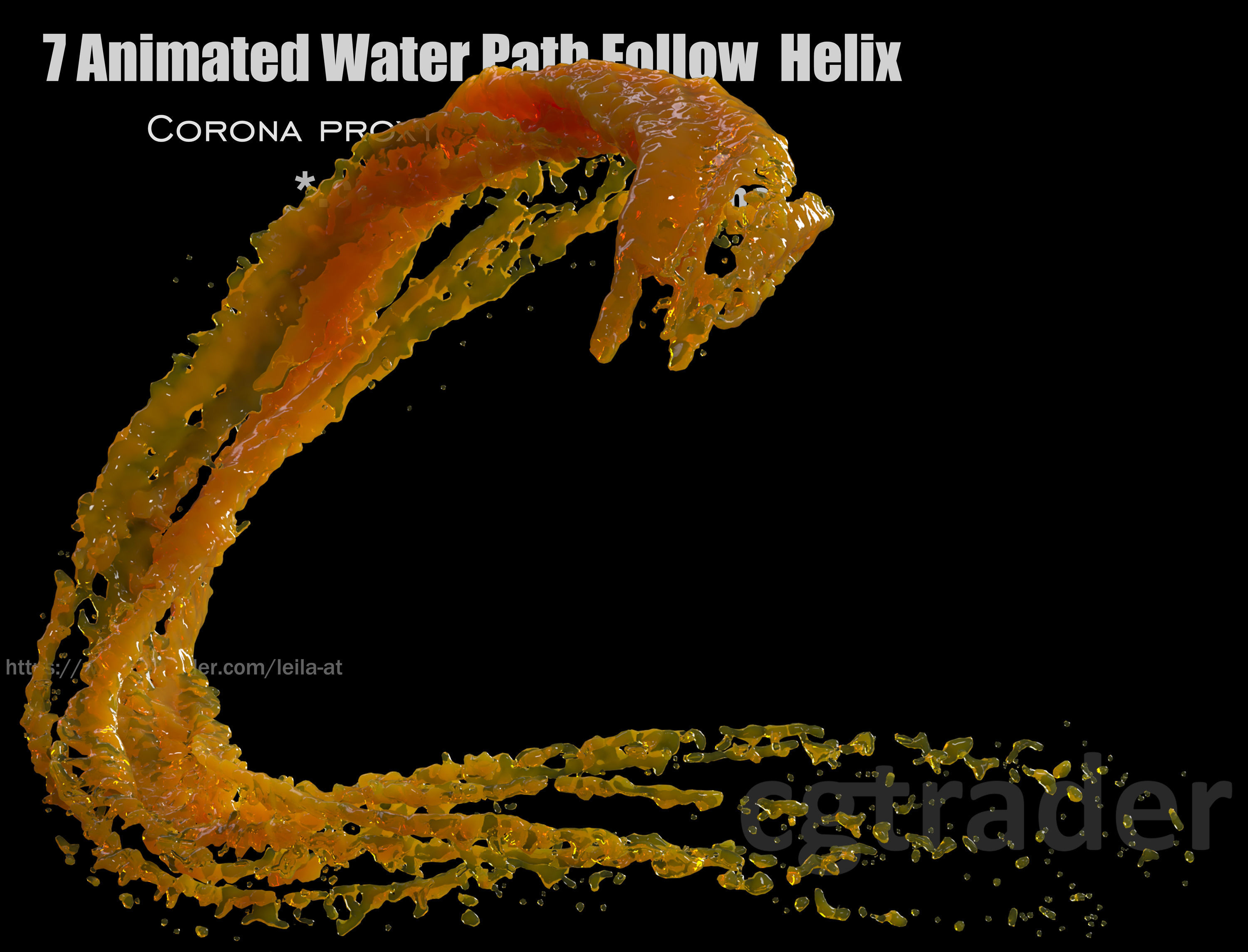 7 Animated Water Path Follow Helix - NO PLUGINs 3D model animated ...