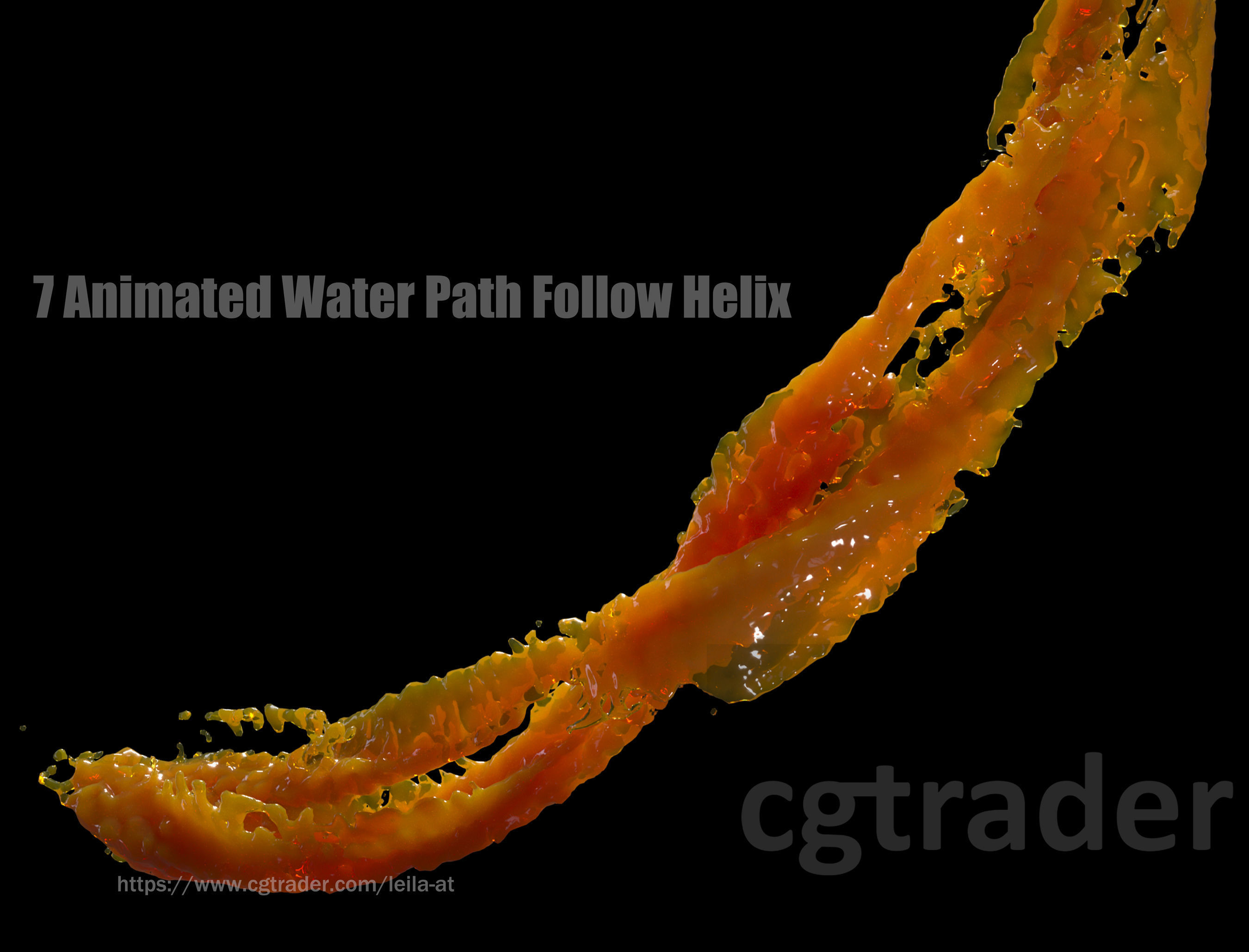 7 Animated Water Path Follow Helix - NO PLUGINs 3D model animated ...
