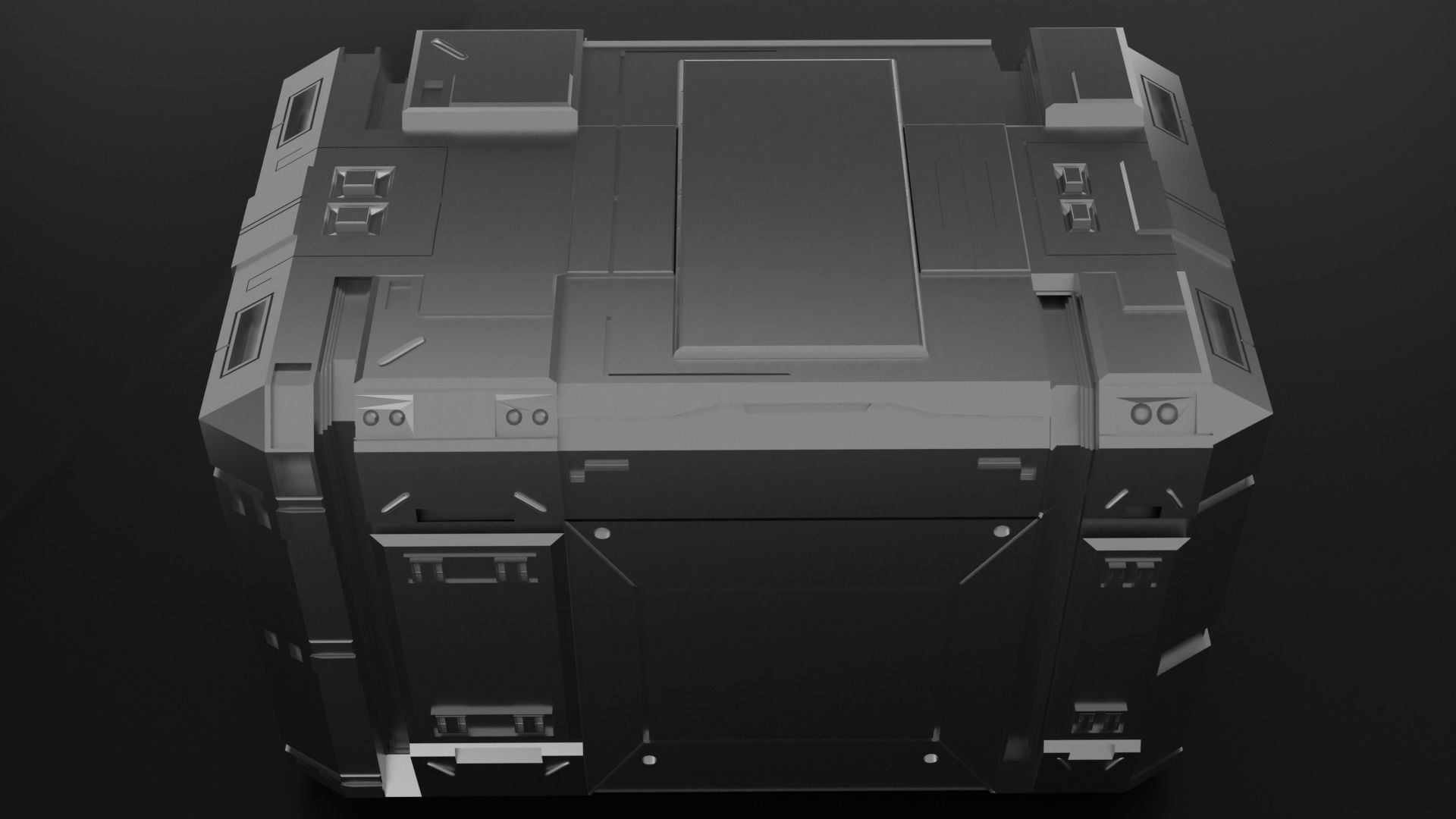 metal silver sci fi cargo box free VR / AR / low-poly 3D model | CGTrader