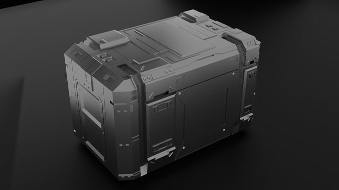 metal silver sci fi cargo box free VR / AR / low-poly 3D model | CGTrader