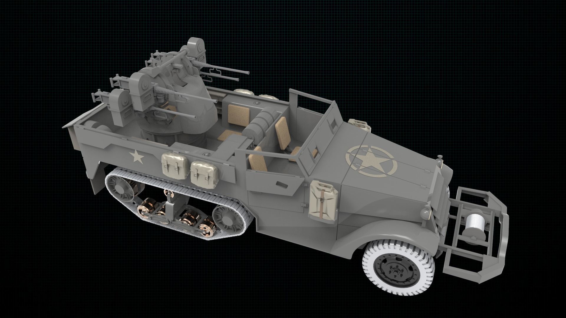 M16 half track 3D model 3D printable | CGTrader