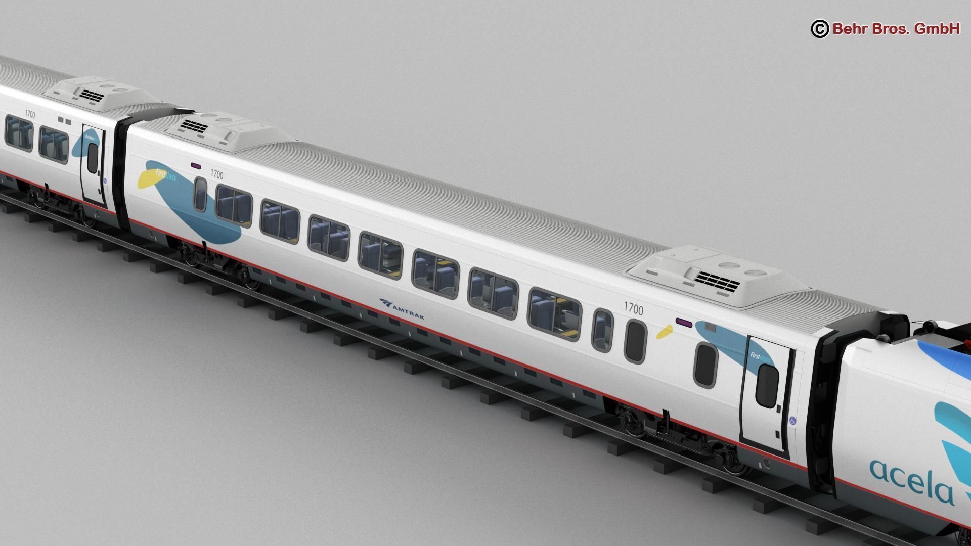 Acela Express 3D model animated rigged | CGTrader