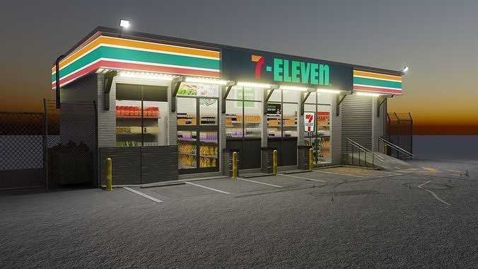 3D model 7 eleven convenience store VR / AR / low-poly | CGTrader