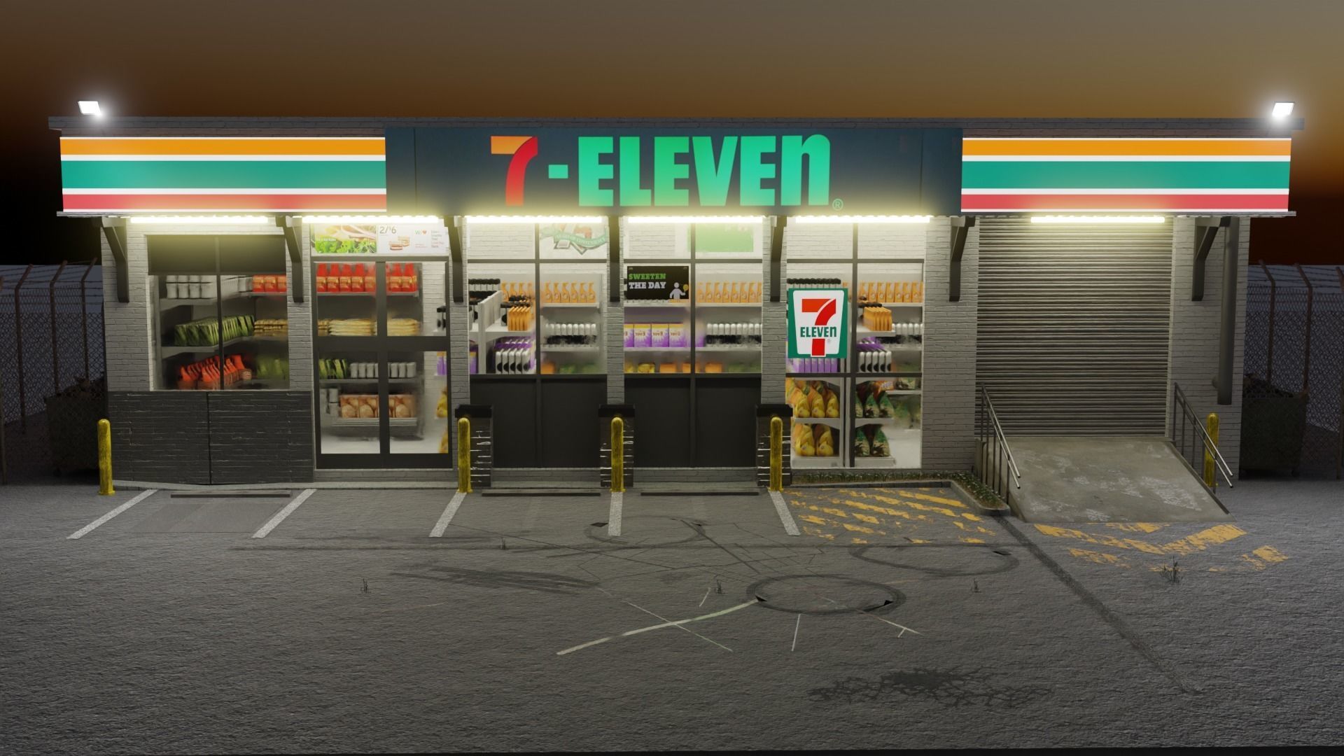 3D model 7 eleven convenience store VR / AR / low-poly | CGTrader