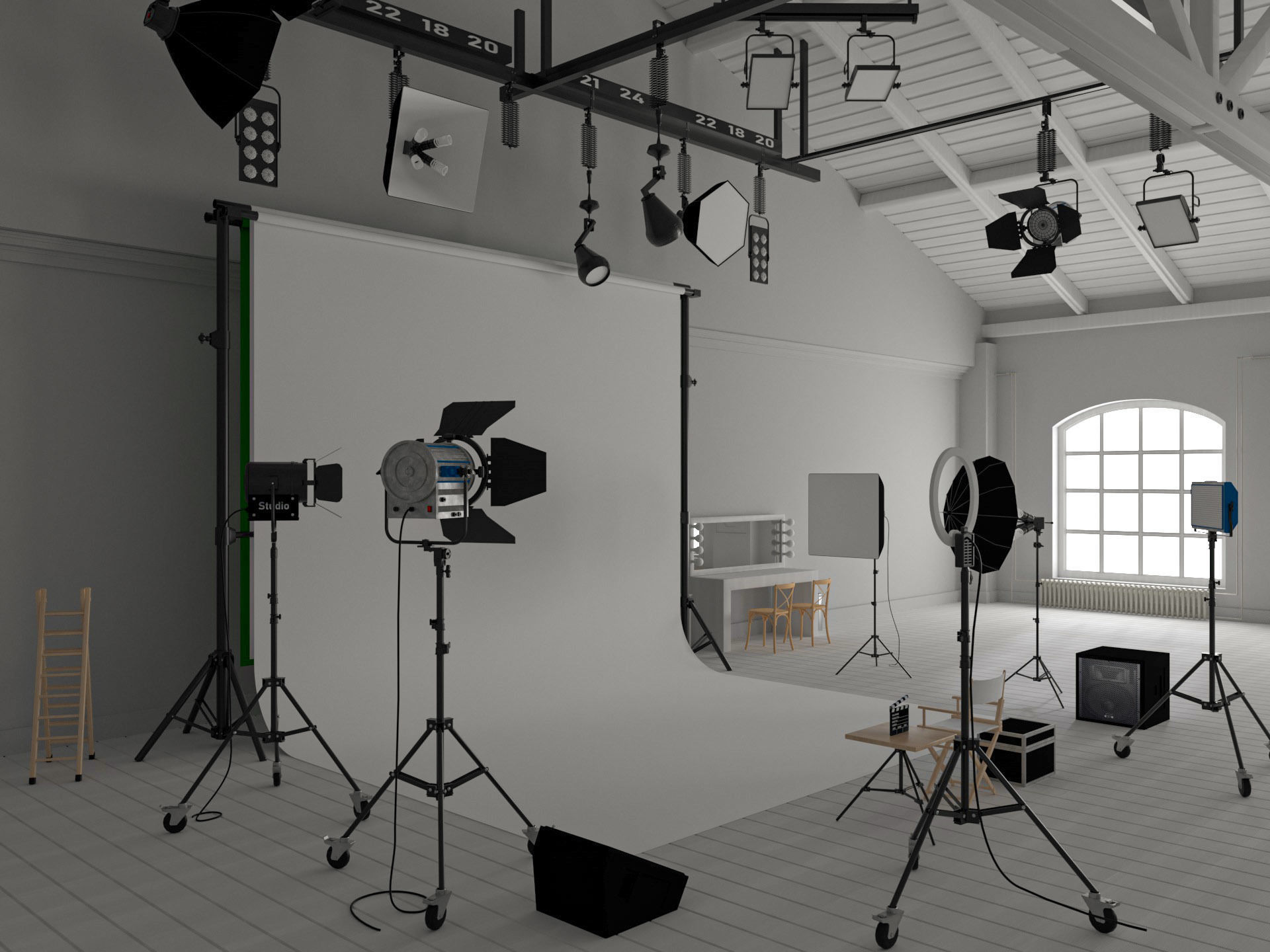 Photography Studio Scene 3 3D model | CGTrader