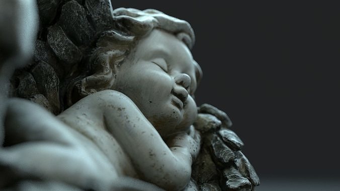 Sleeping Cherub Statue