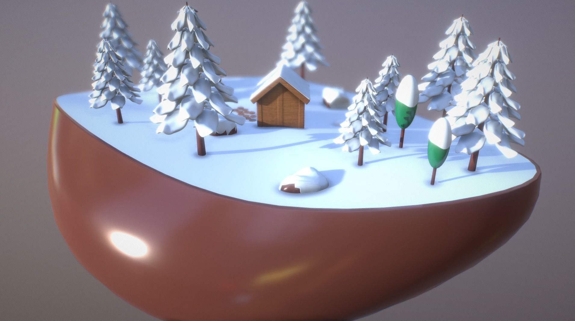 3D model Low Poly snowy winter wonderland map VR / AR / low-poly | CGTrader