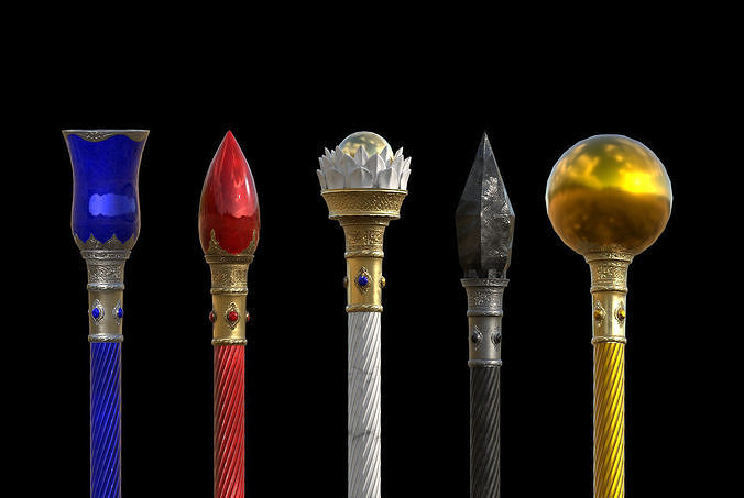 3D model Elemental Scepter Pack VR / AR / low-poly | CGTrader