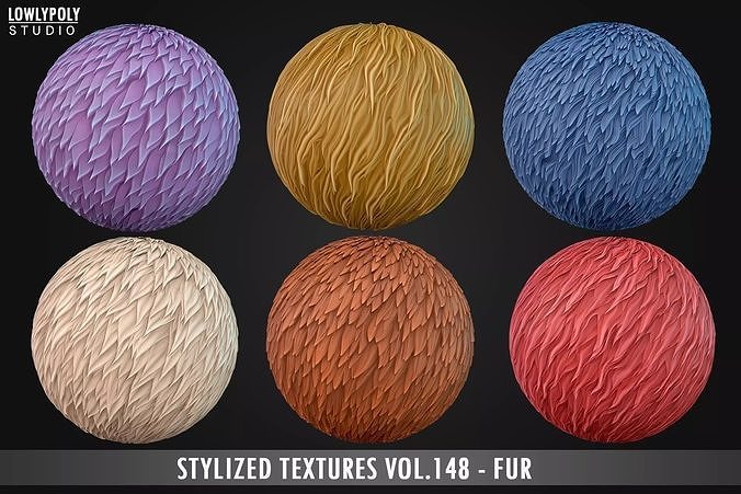 Texture Fur Vol 148 - Stylized Textures VR / AR / low-poly | CGTrader