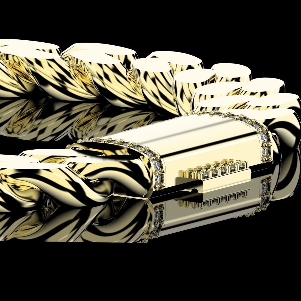 10 mm Cuban chain lock system with 3 models alternatives 3D model 3D ...