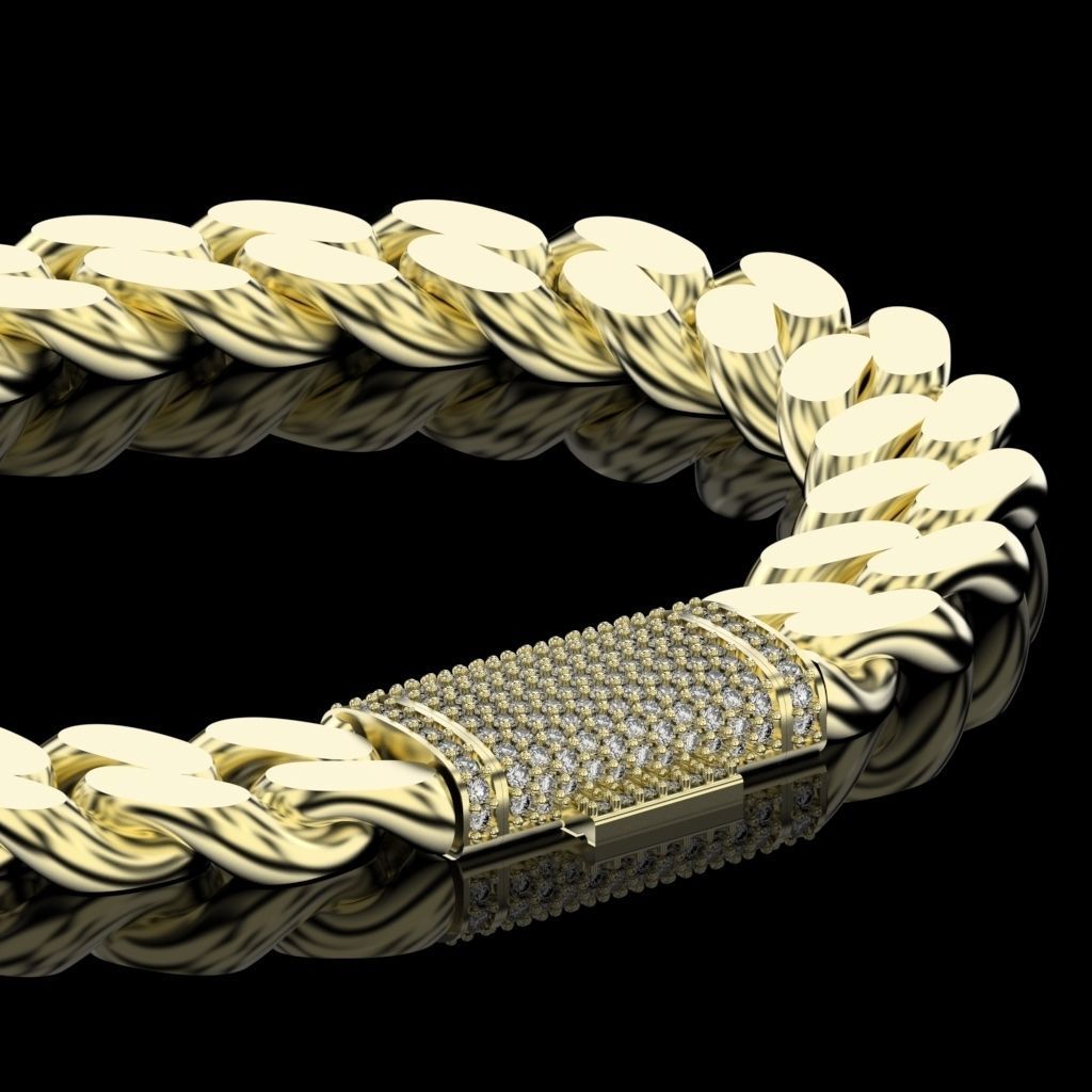 10 mm Cuban chain lock system with 3 models alternatives 3D model 3D ...