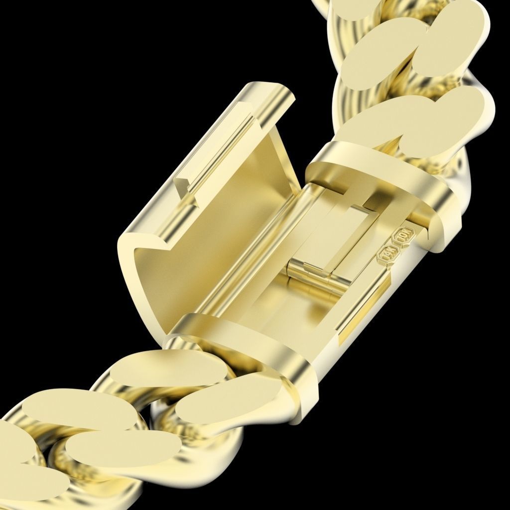 10 mm Cuban chain lock system with 3 models alternatives 3D model 3D ...