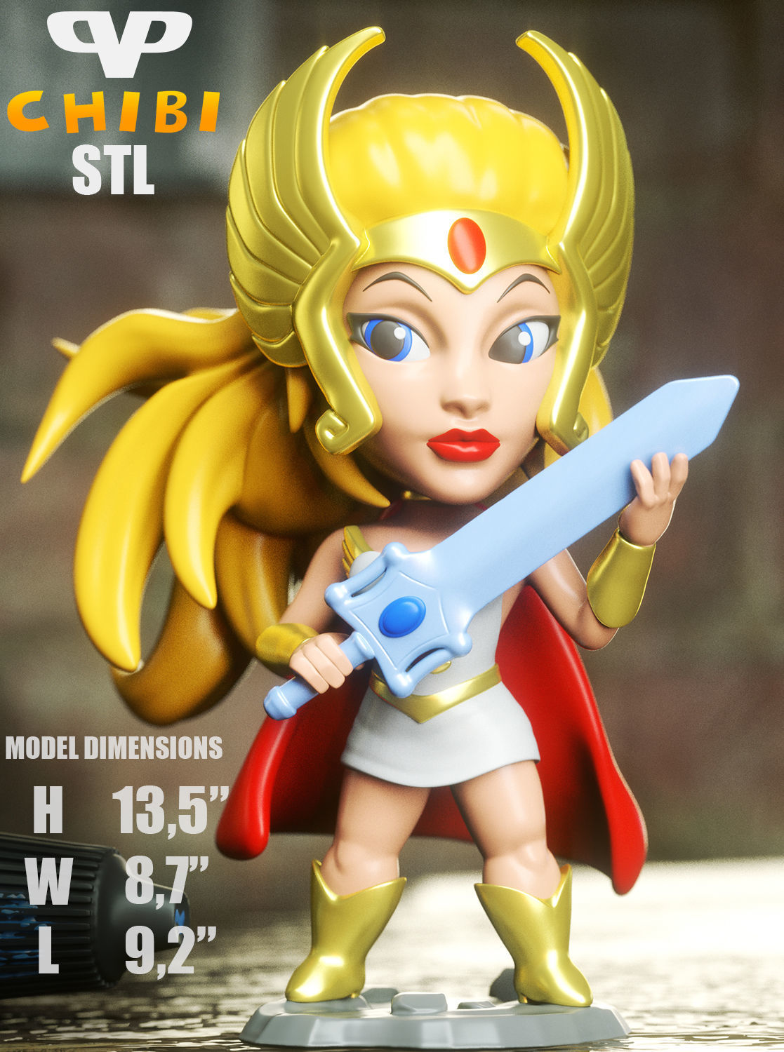 MOTU She-Ra Chibi STL for 3D Printing ChibiSTL 3DXM 3D model 3D ...