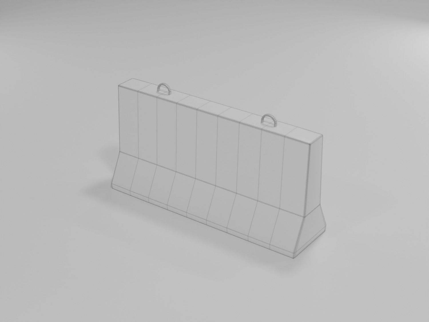 3D model Barrier - Low Poly concrete with stripes VR / AR / low-poly ...