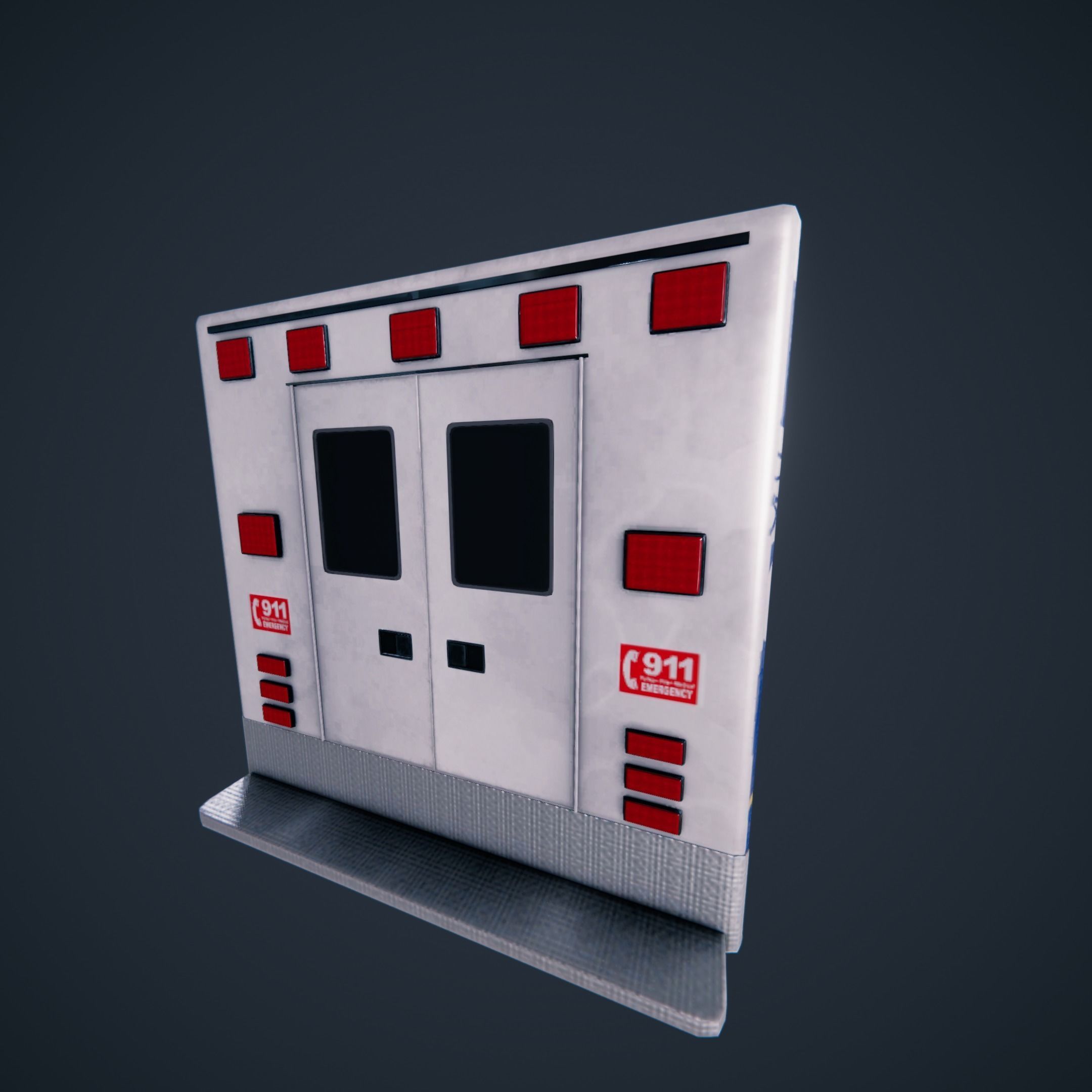 3D model Ambulance Box Truck Rigged INTERIOR EXTERIOR VR / AR / low ...