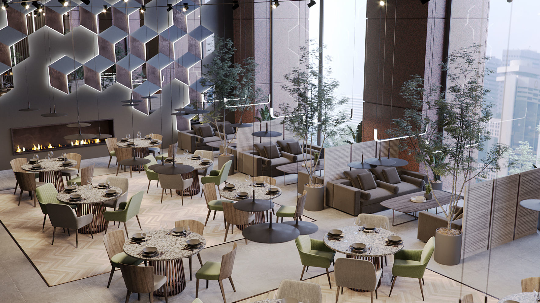 Corona - C4D Scene files - Luxury Restaurant Interior 3D model | CGTrader