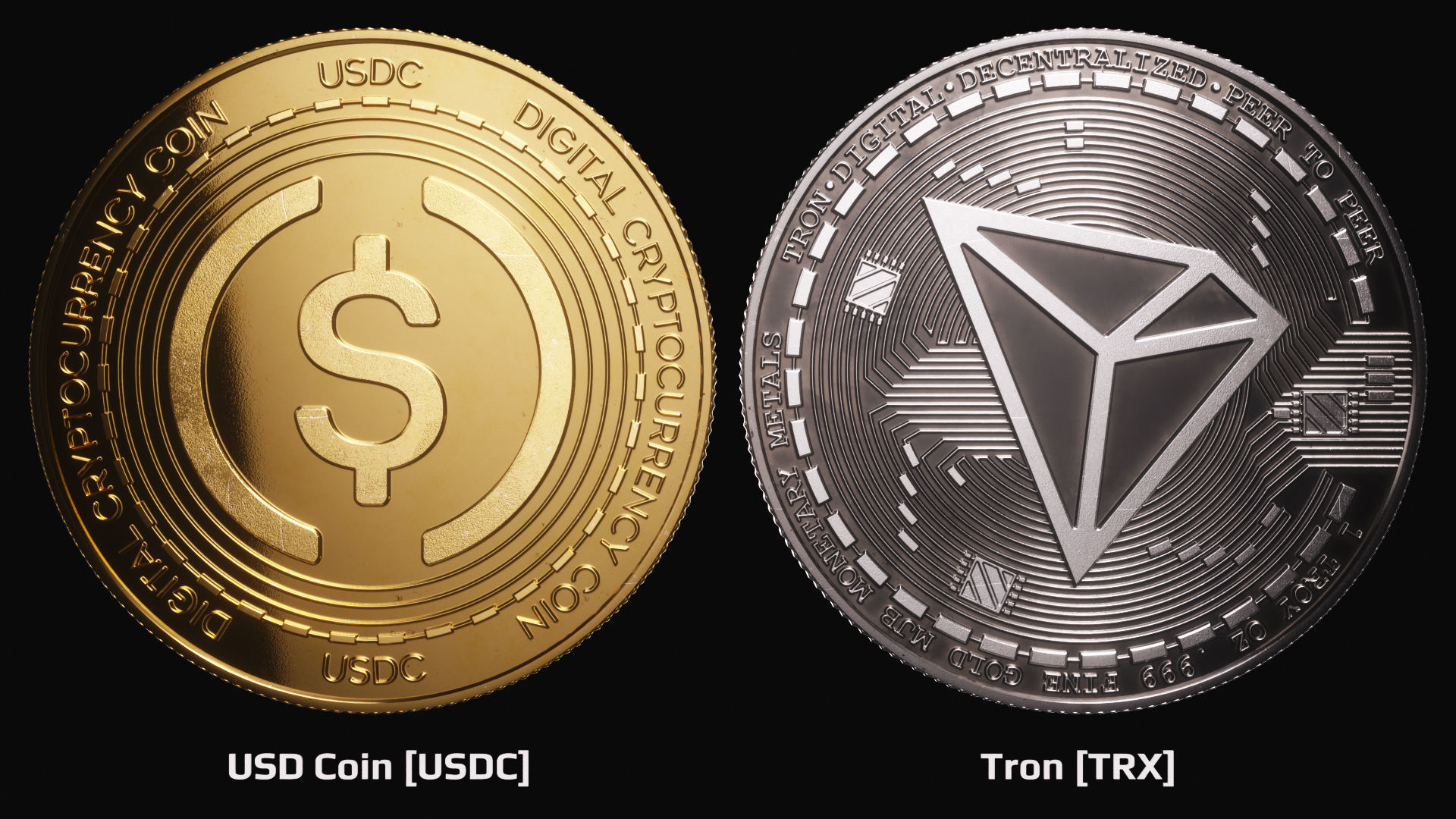 3D model 48 Cryptocurrency Coins VR / AR / low-poly | CGTrader