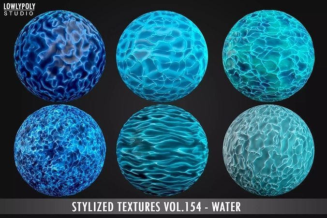 Texture Stylized Water Vol 154 - Hand Painted Textures VR / AR / low ...